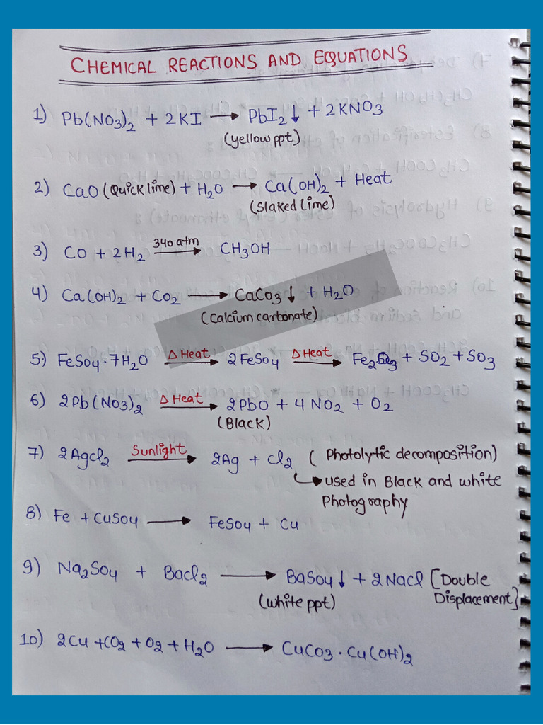 Science Reactions Booklet | PDF