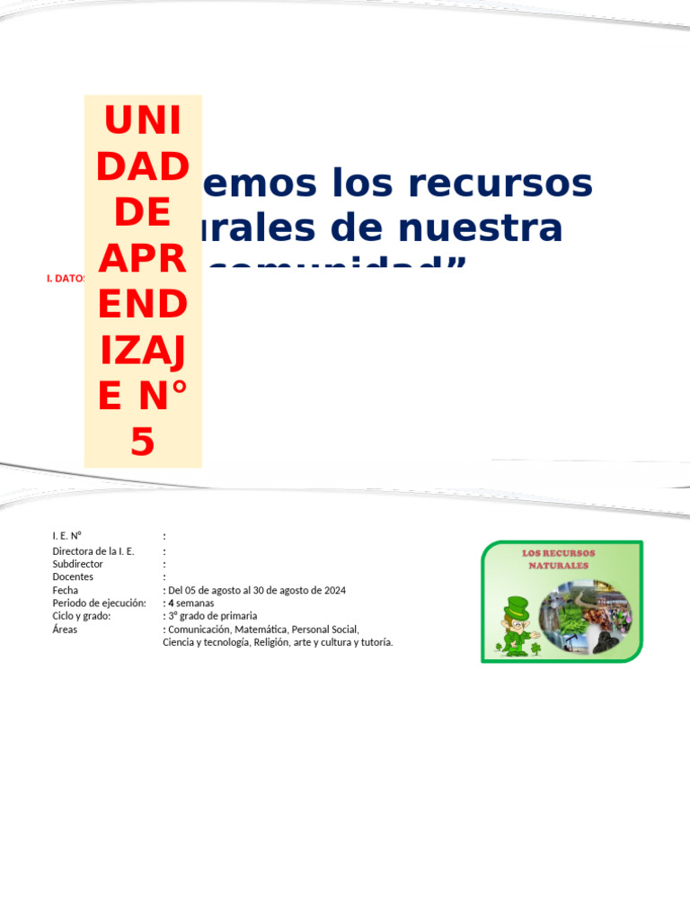 3ro UNIDAD DE APRENDIZAJE #5 | PDF | Números | Crecimiento personal y ...
