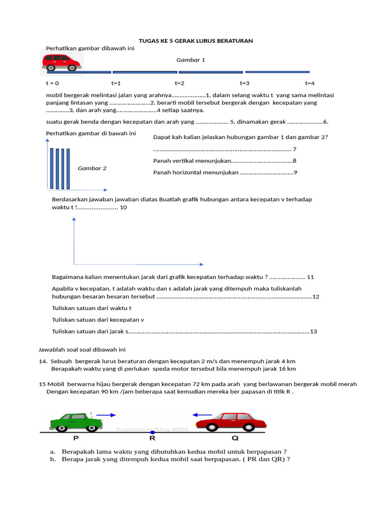 TUGAS KE 5 Gerak Lurus Beraturan | PDF