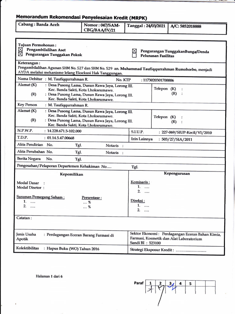 MRPK Taufiqqurrahman | PDF