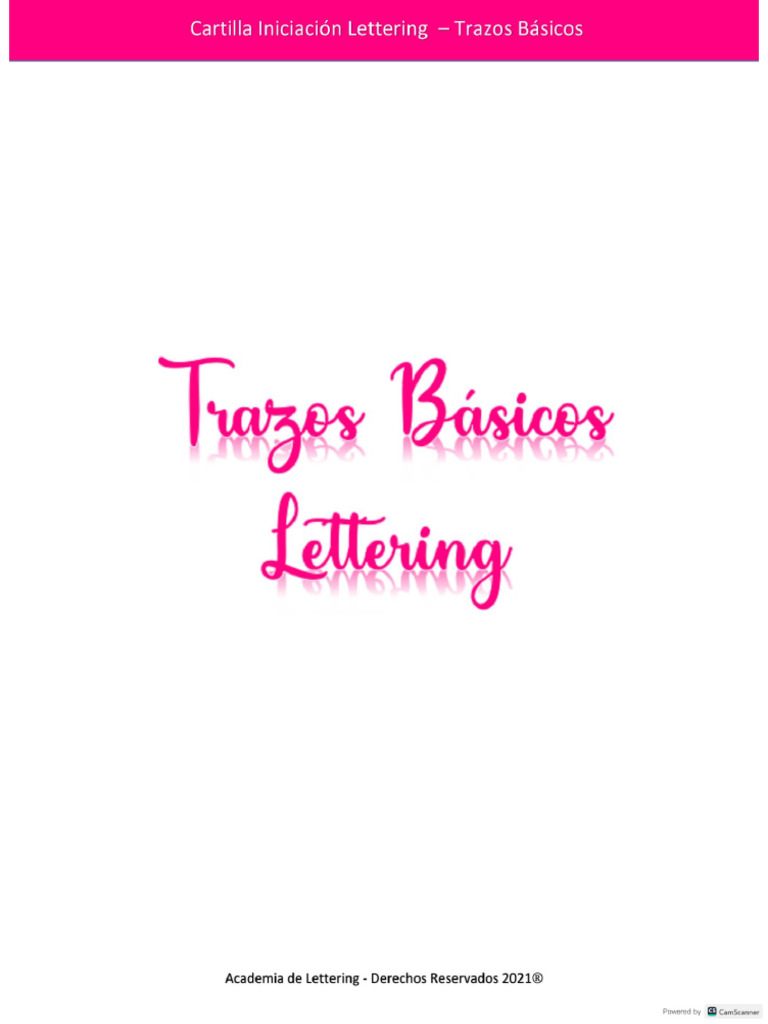 1-Cartilla Iniciación - Lettering - Trazos Básicos | PDF