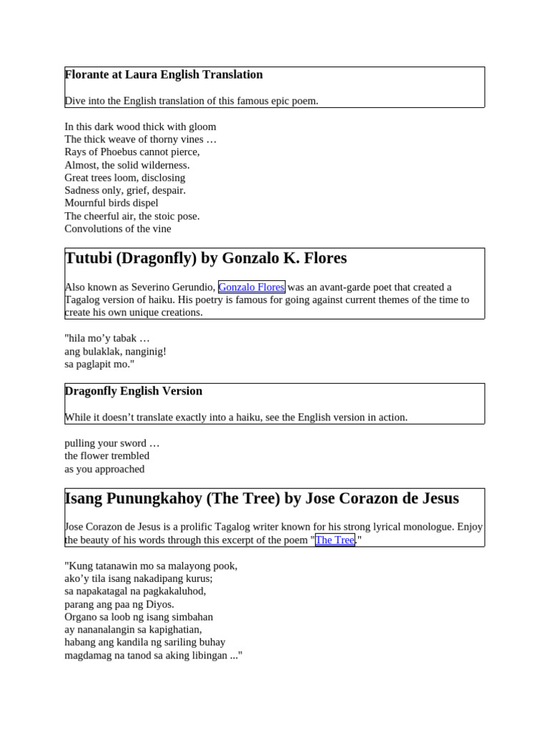 Filipino Poems | PDF