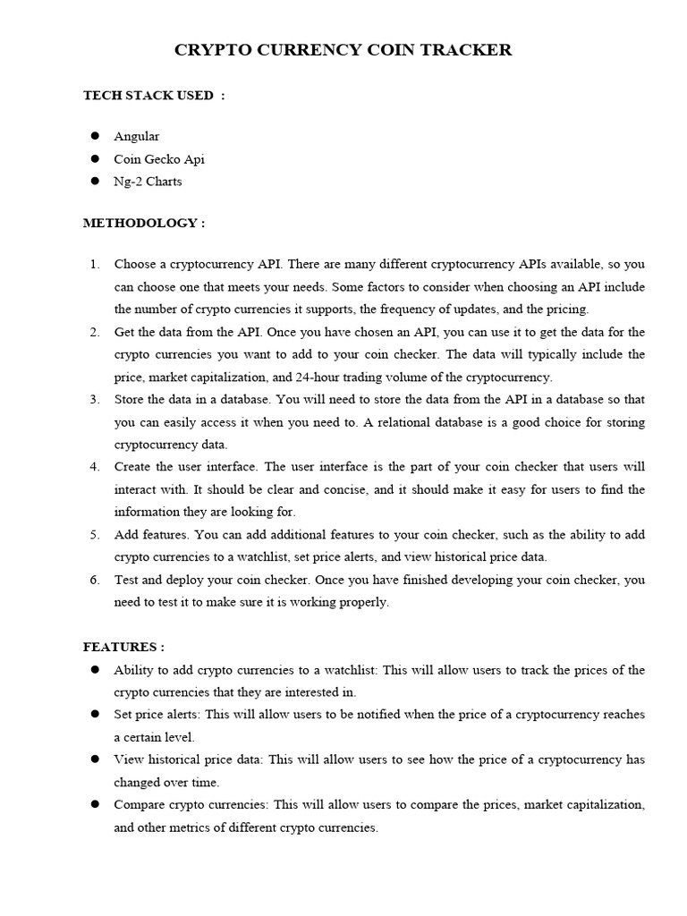Crypto Currency Coin Tracker | PDF