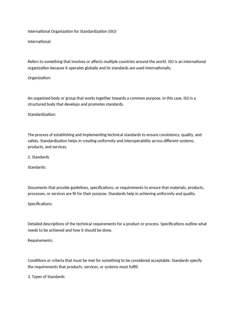 Understanding ISO Standards and Purpose | PDF | Standardization | Business