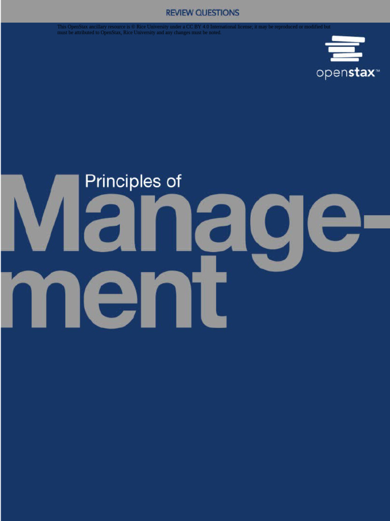 Principals of Management Review Questions - Ch01 | PDF