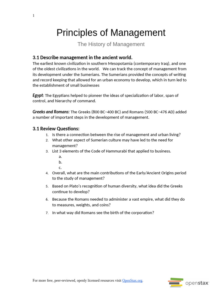 Principals of Management Review Questions - Ch03 | PDF