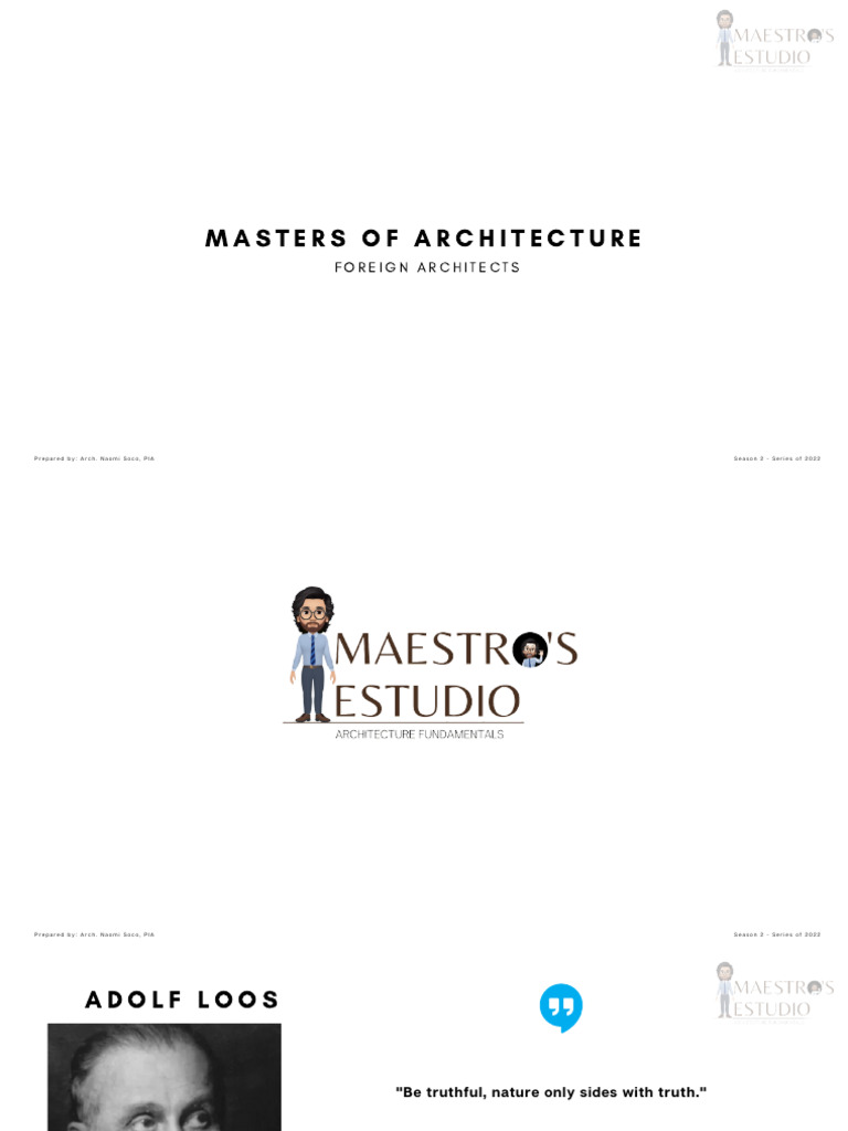Presentation 3 - TOA2 Foreign Masters of Architecture | PDF