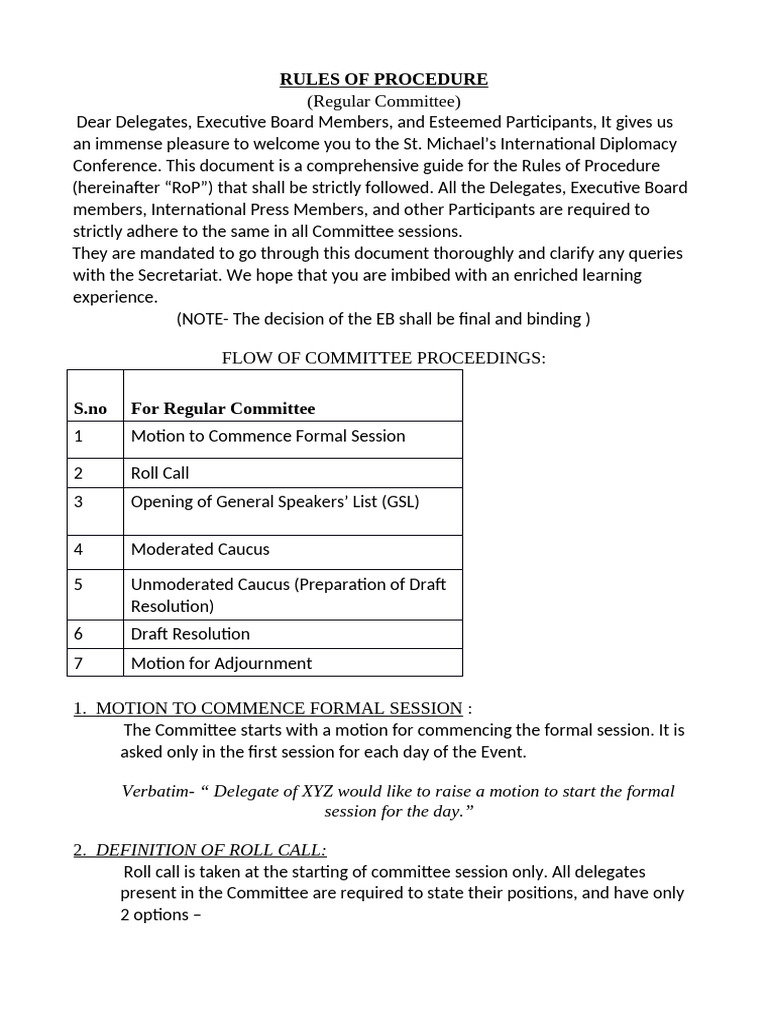 Regular Committee ROP (1) - 1 | PDF