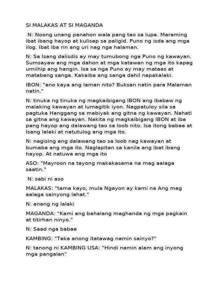 Si Malakas at Si Maganda | PDF