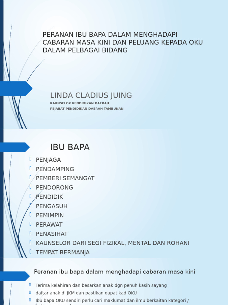Peranan Ibu Bapa Oku | PDF