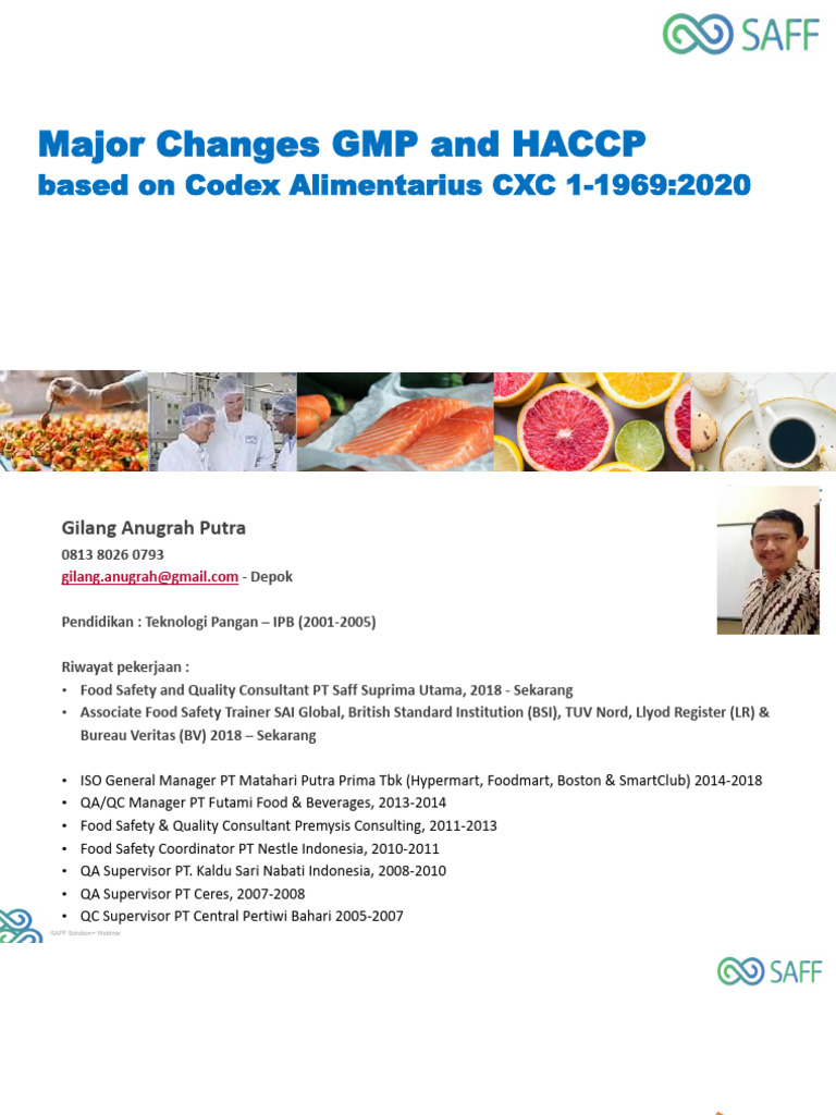 Materi Major Changes GMP HACCP 2020 | PDF