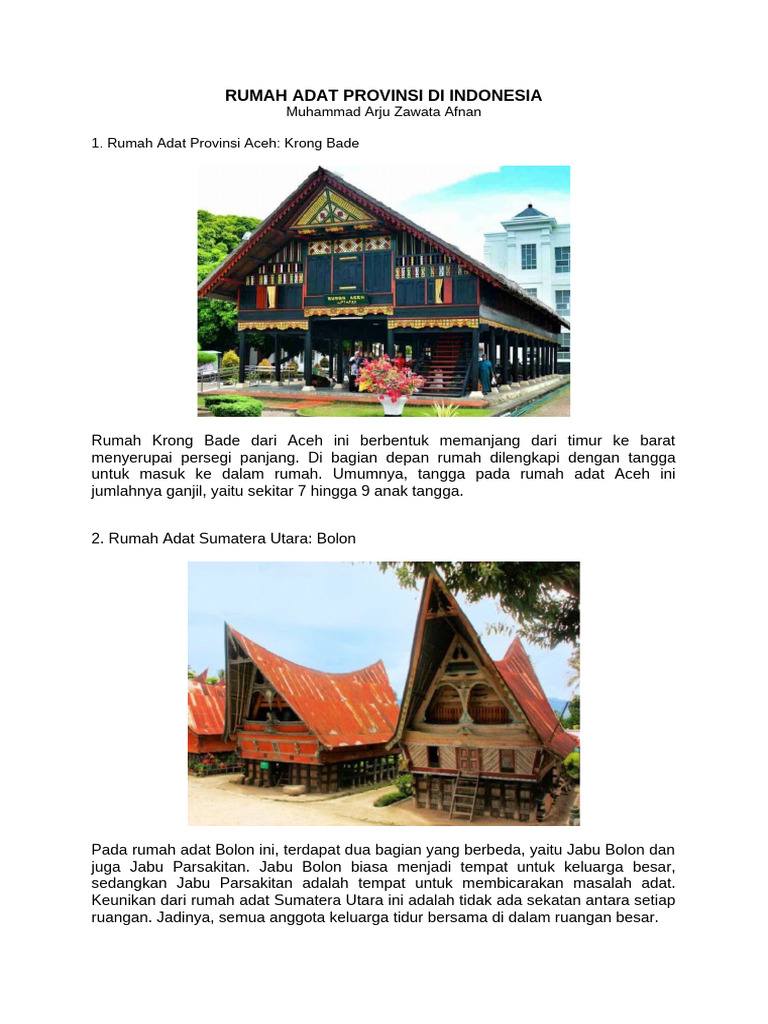 Rumah Adat Indonesia: Deskripsi Lengkap | PDF | House Types | Indonesia