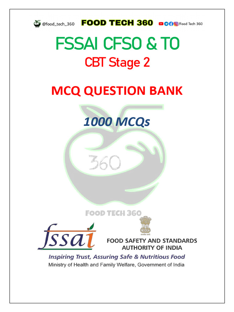 FSSAI CBT 2 Test Paper | PDF