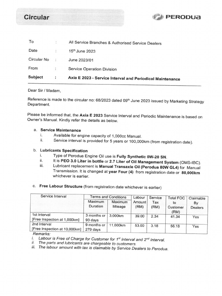 Circular Axia E 2023 OM Service Maintenance For Outlet | PDF
