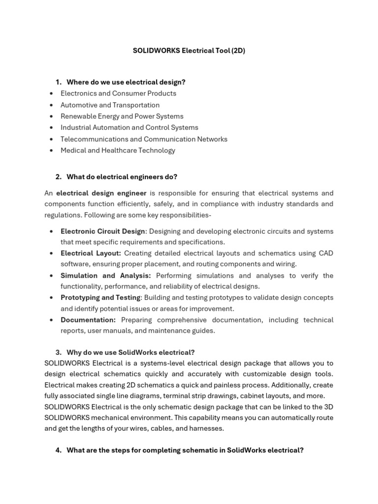 SOLIDWORKS Electrical Tool (2D) | PDF