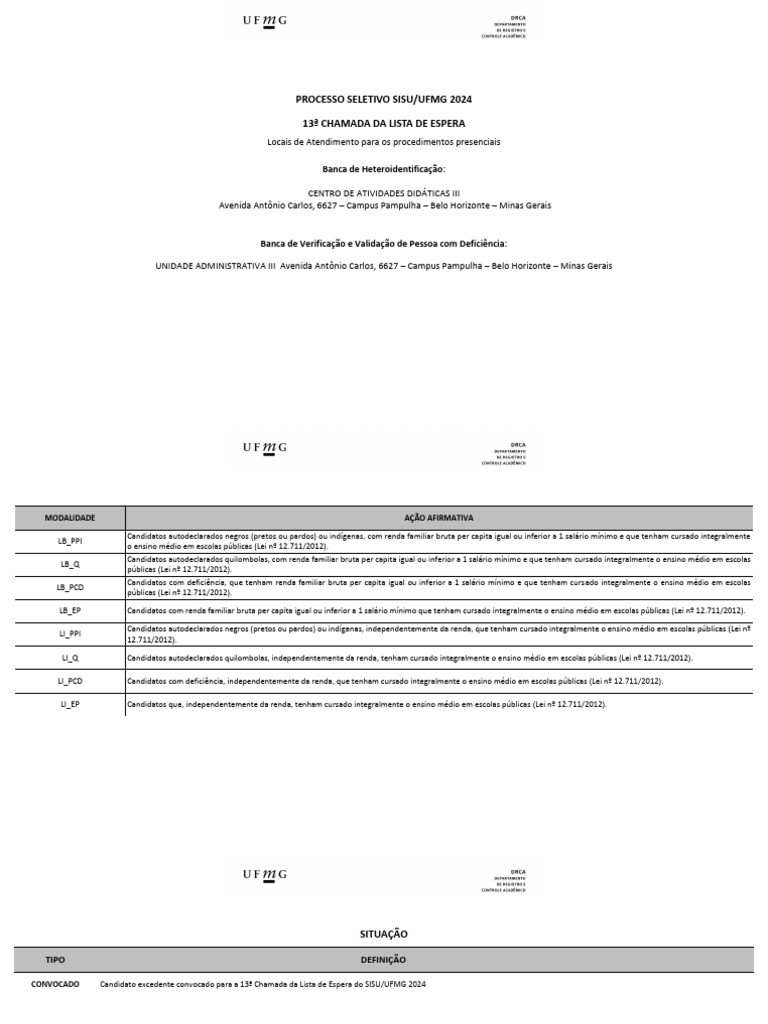 13a Chamada Da LE SISU 2024 | PDF