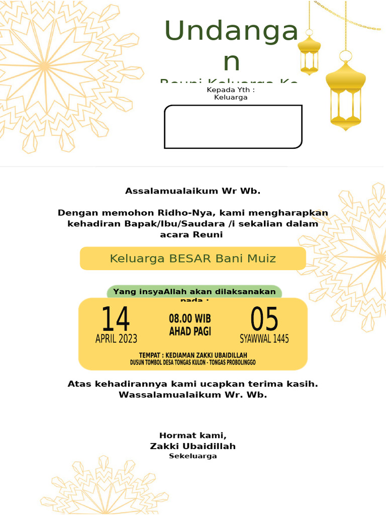 Contoh Undangan Reuni | PDF