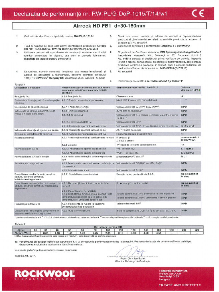 DoP Airrock HD FB1 - 2014 | PDF