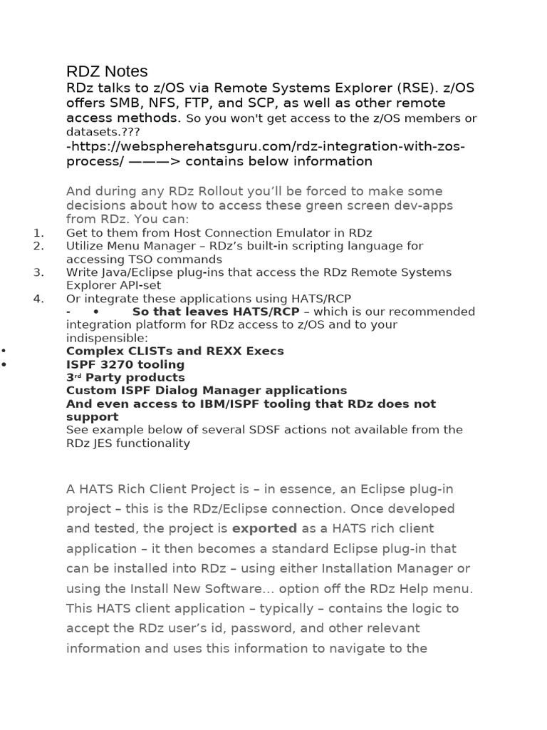 RDZ Notes | PDF