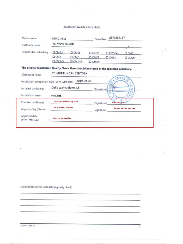 Revisi Form IQCS | PDF
