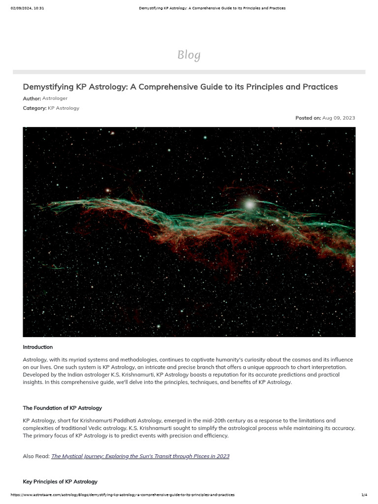 Demystifying KP Astrology - A Comprehensive Guide To Its Principles and ...