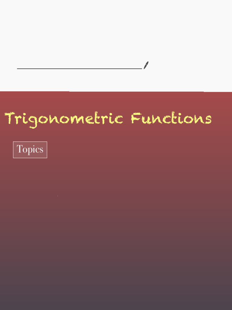 Trigonometric Functions Pdf