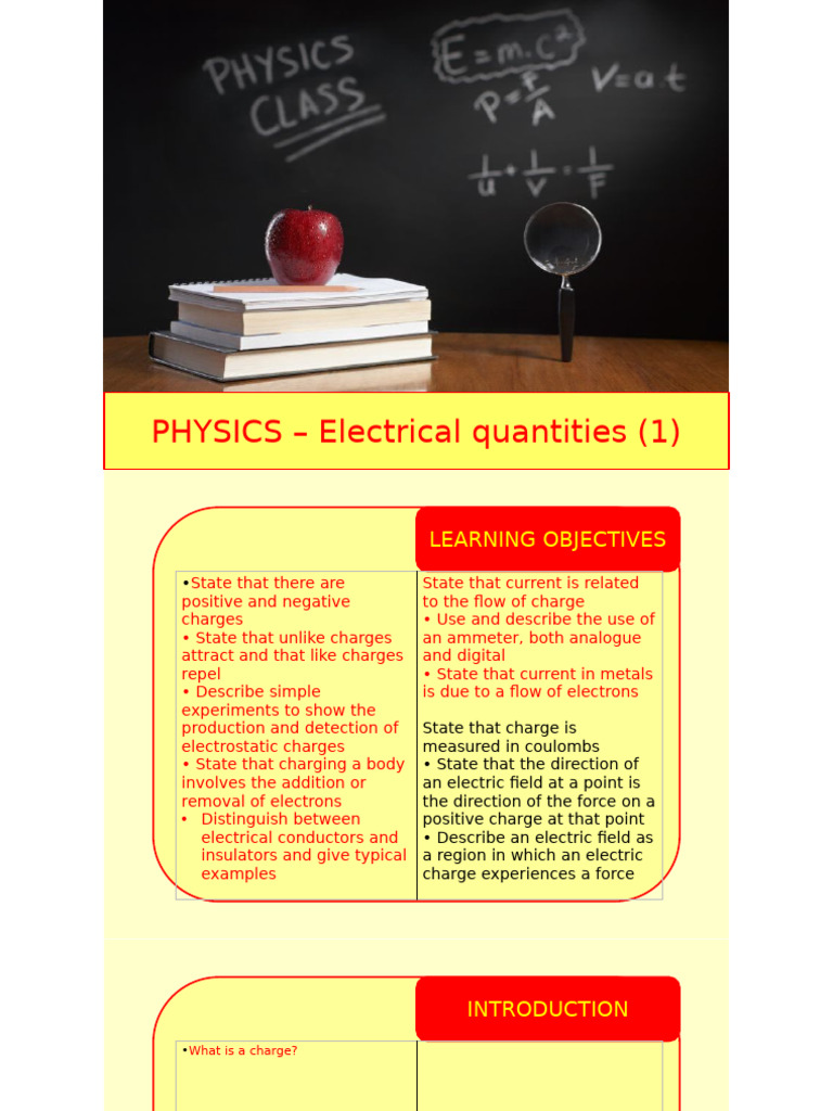 11C Physics Lec Electrical Quantities 1 | PDF