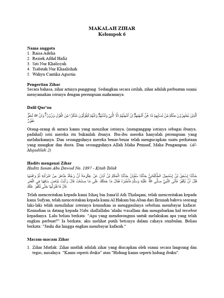 Makalah Zihar | PDF