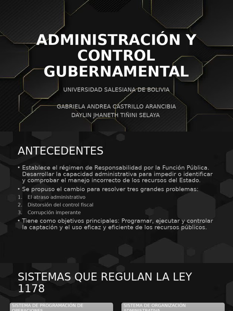 Administración y Control Gubernamental - Diapositivas | PDF