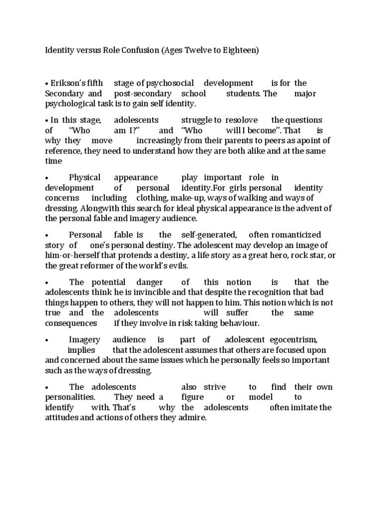 Identity Versus Role Confusion | PDF | Adolescence | Motivation