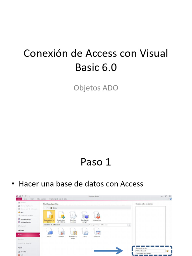 Conexión de Access Con Visual Basic 6 | PDF | Finanzas y dinero | Arte