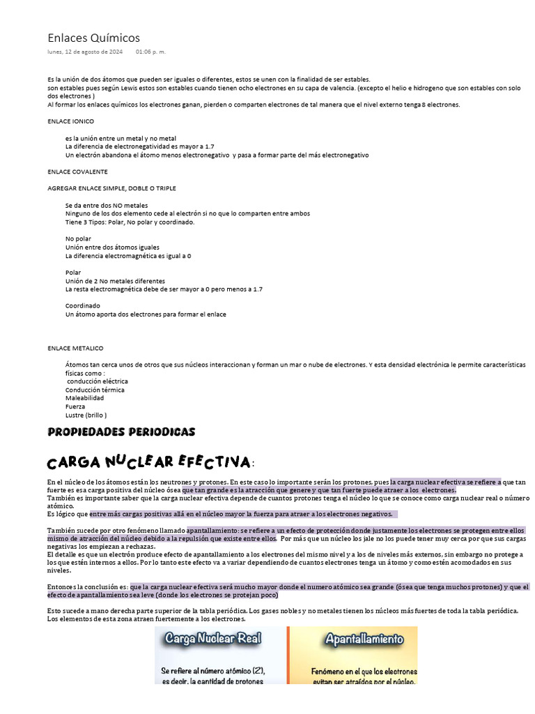 Enlaces QuÃ - Micos | PDF | Enlace químico | Tecnología