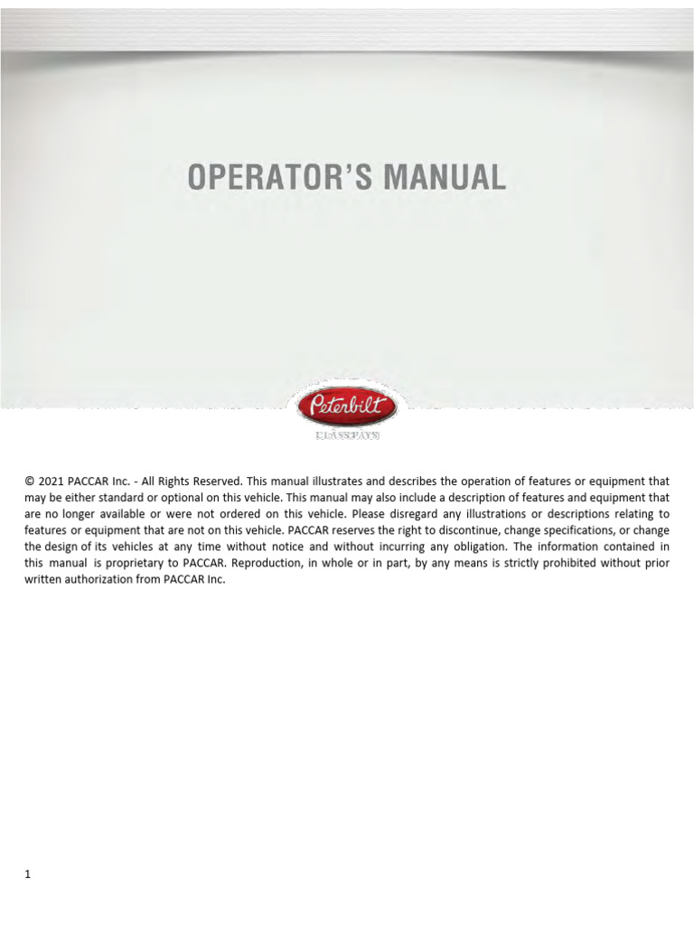 Operator's Manual | PDF