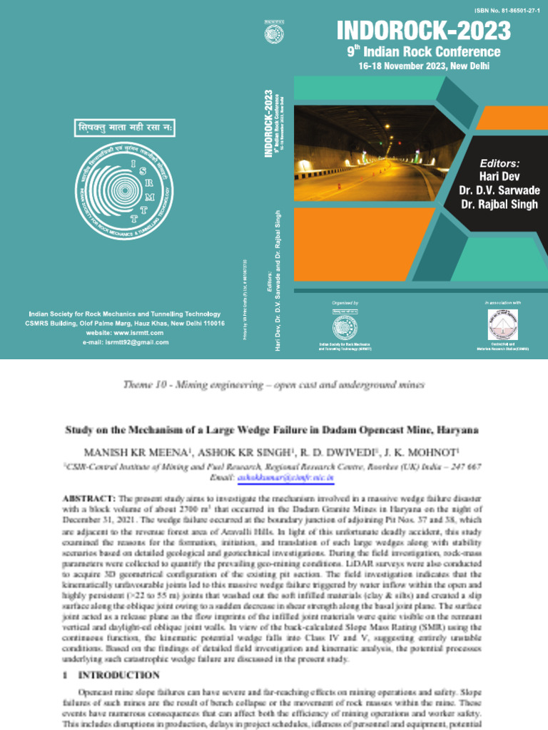 Study On The Mechanism of A Large Wedge Failure in Dadam Opencast Mine ...