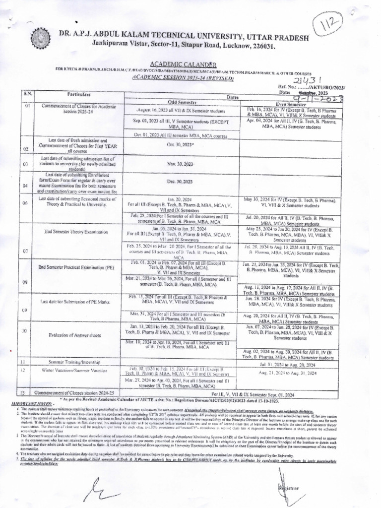 Revised2023-24 Aktu | PDF