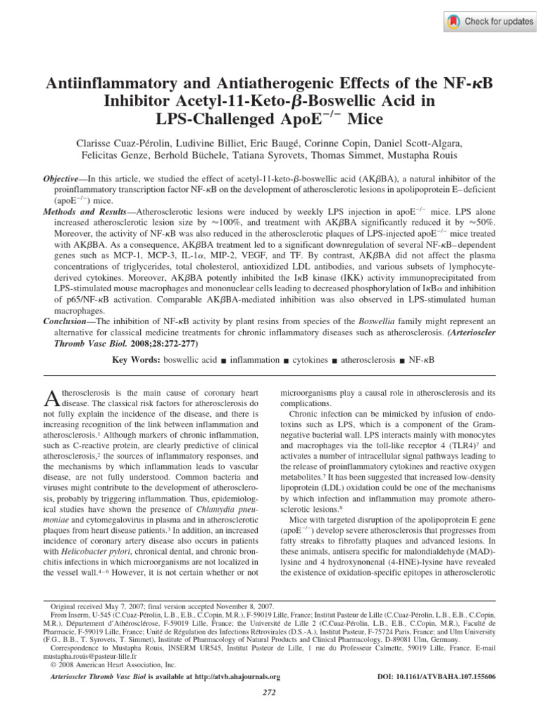 Cuaz Pérolin Et Al 2007 Antiinflammatory and Antiatherogenic Effects of ...