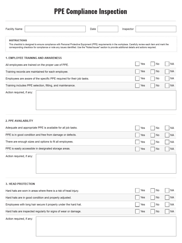 PPE Compliance Inspection | PDF