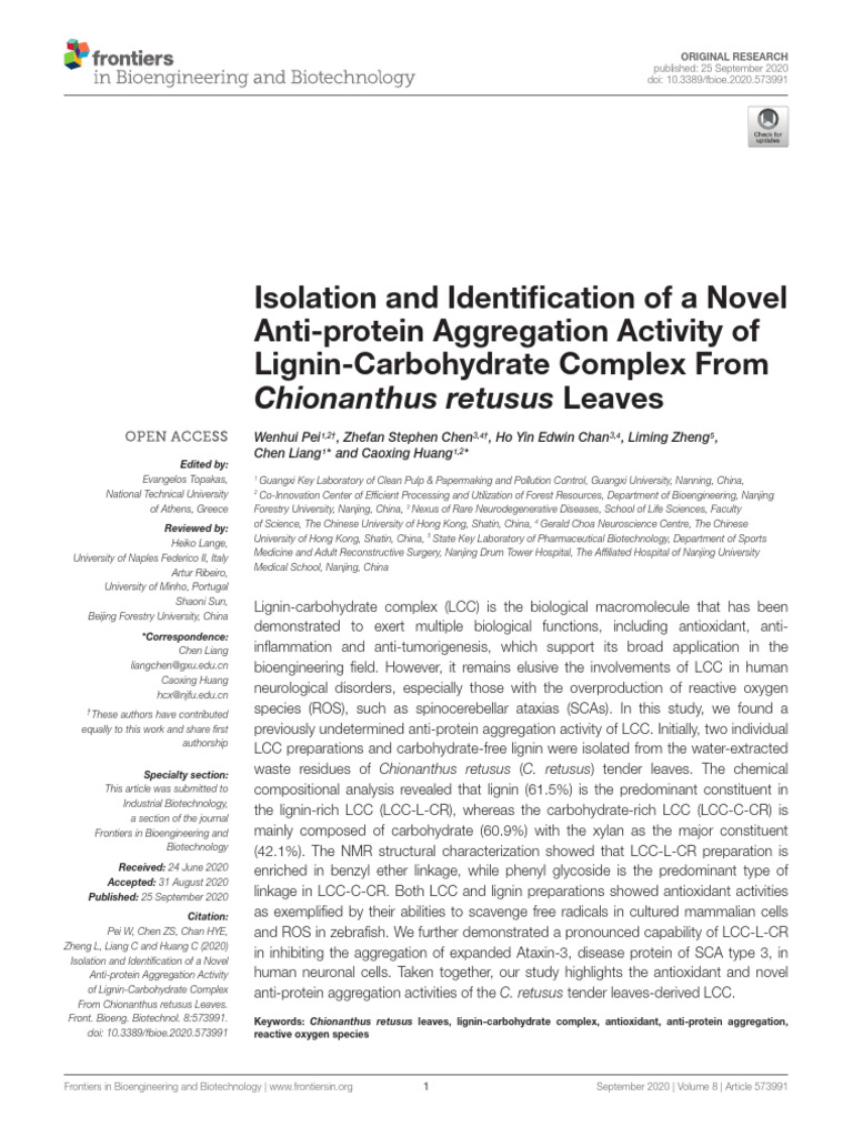 Isolation and Identification of A Novel Anti-Protein Aggregation ... Isolation and Identification of A Novel Anti-Protein Aggregation ...