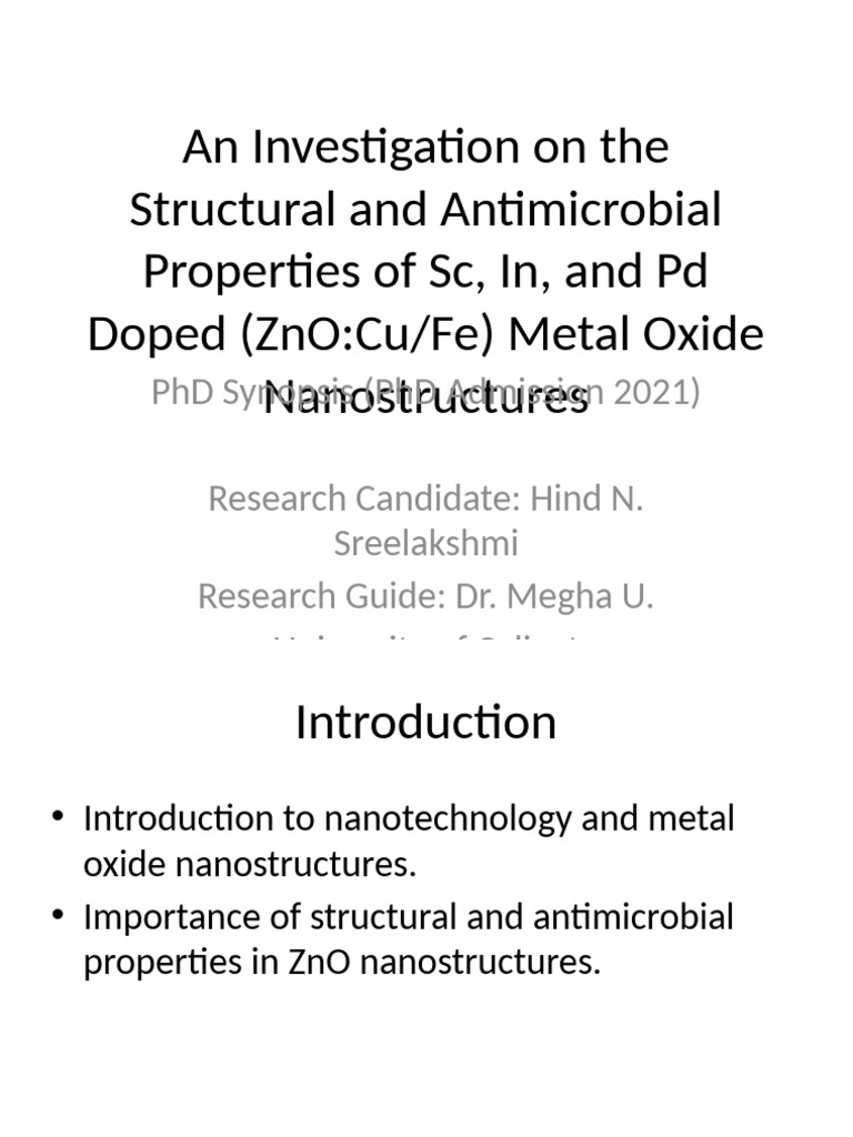 PHD Synopsis Presentation | PDF