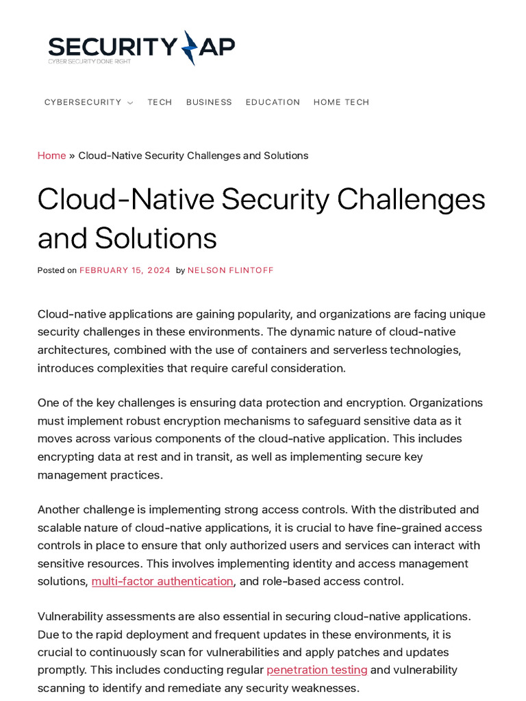 Cloud-Native Security Challenges & Solutions | PDF | Business ...