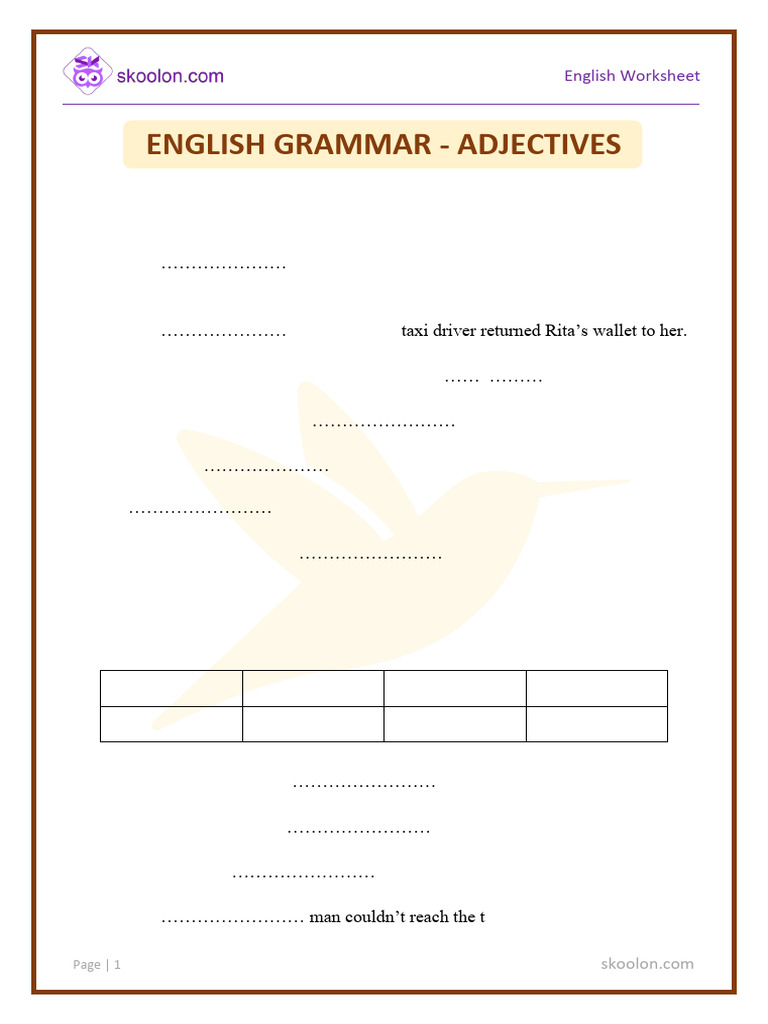 G3 English Adjectives 434 | PDF