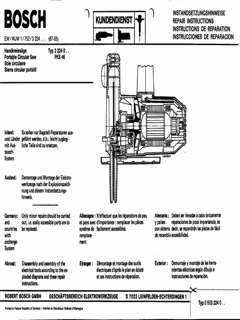 Bosch Pks 46 Type 0 603 224 0 | PDF