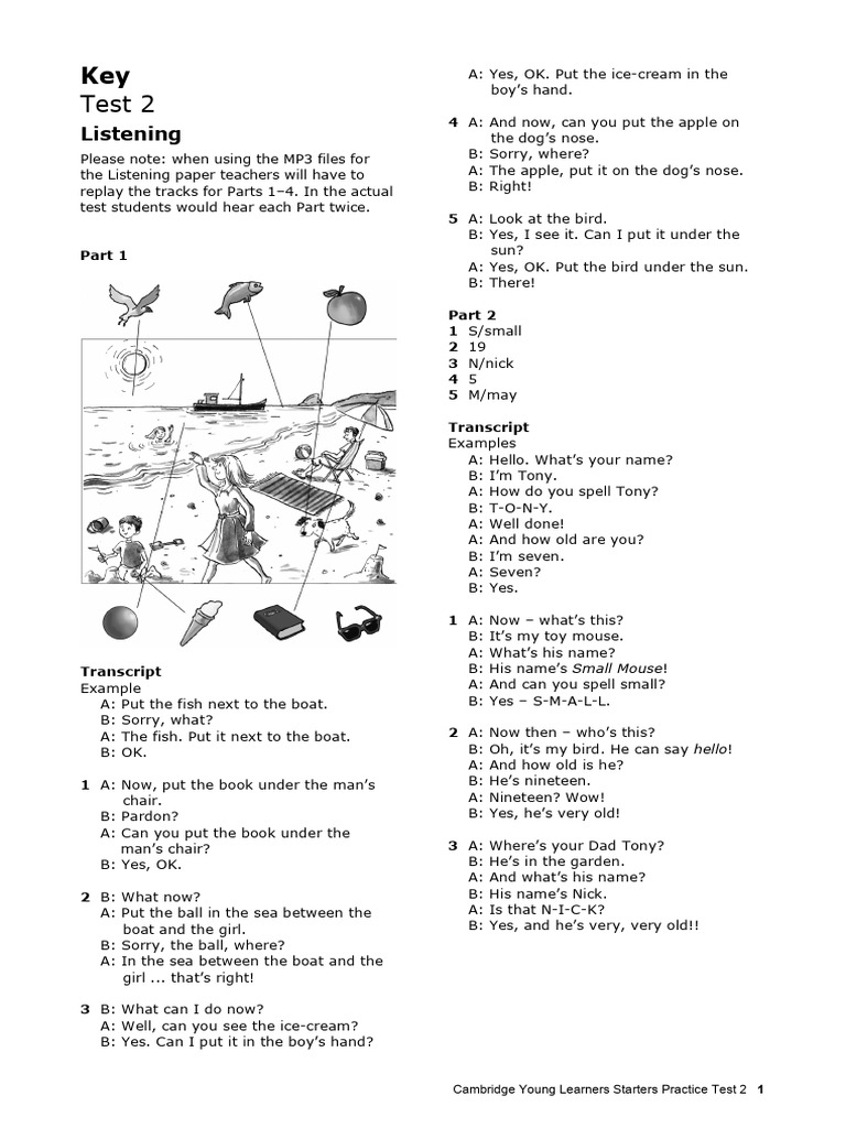 YLE - Starters - Test 2 | PDF