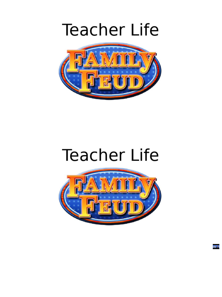Teacher Life Family Feud | PDF