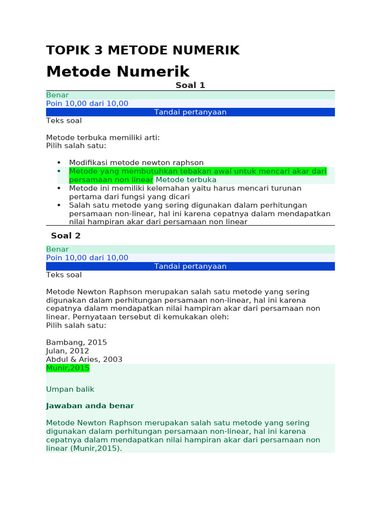Topik 3 Metode Numerik | PDF
