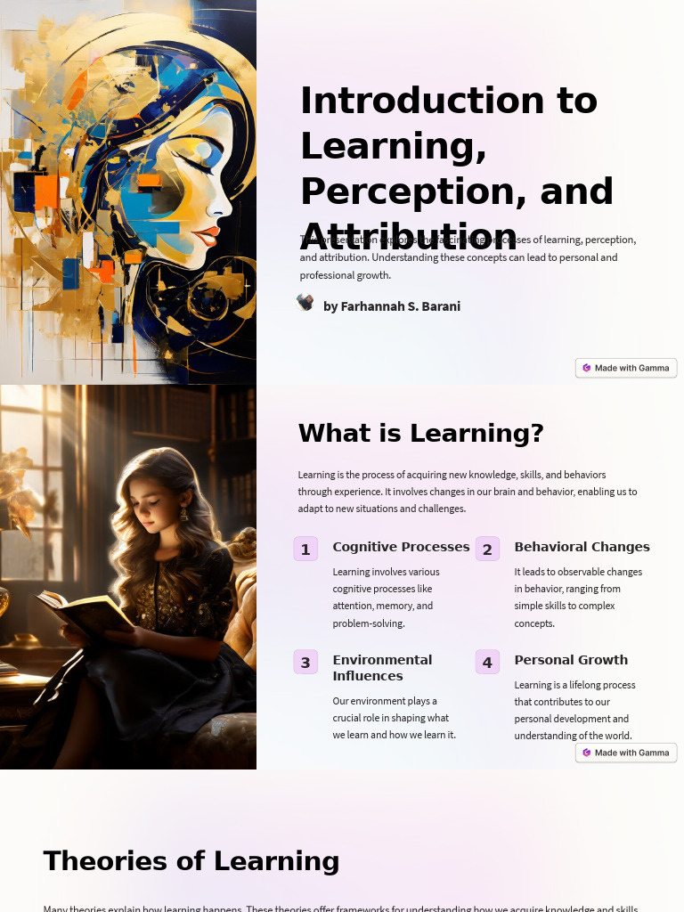 Introduction To Learning Perception and Attribution | PDF