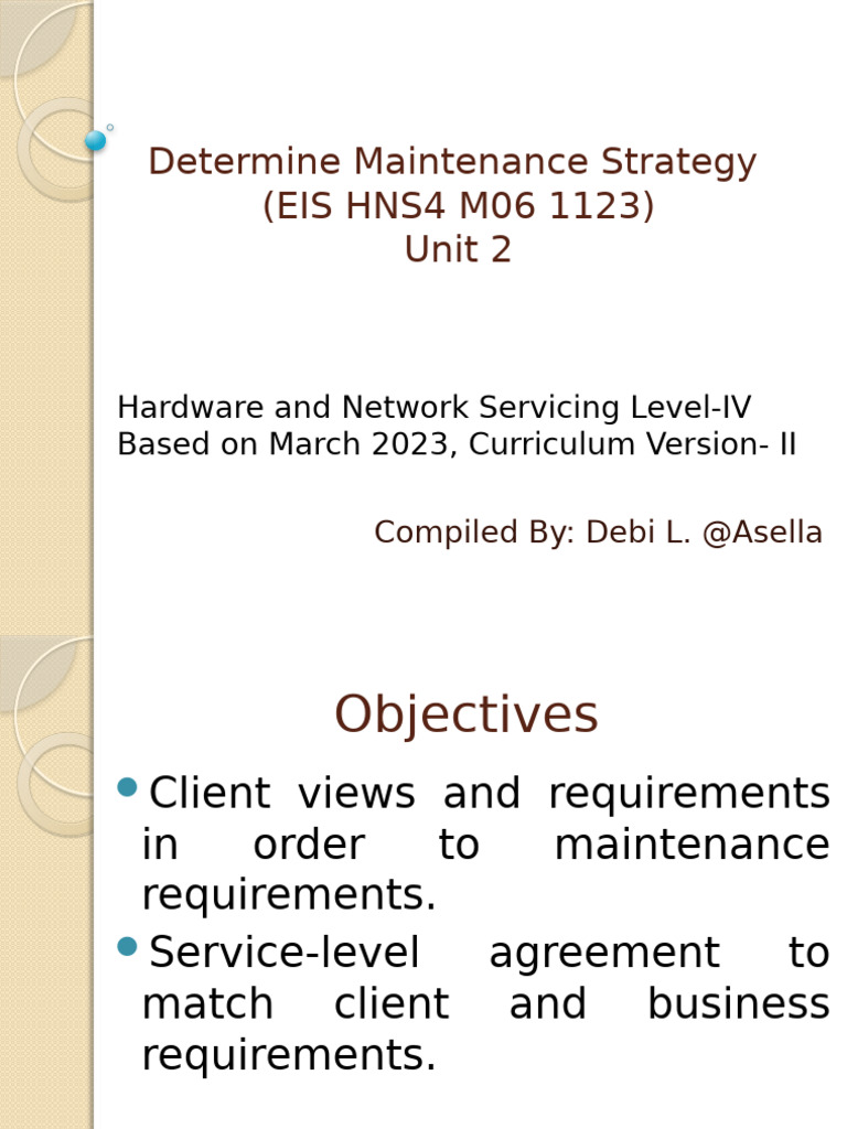 Maintenance Strategy & SLA Guidelines | PDF | Service Level Agreement ...