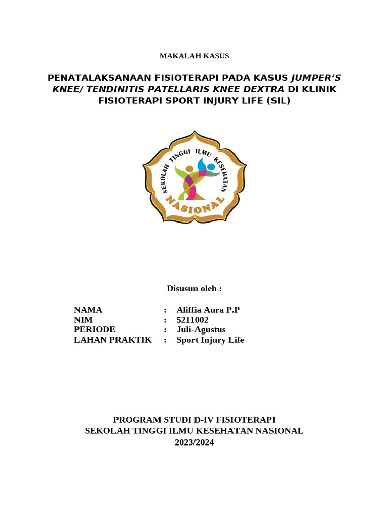 Format Makalah Kasus Jumpers Knee | PDF