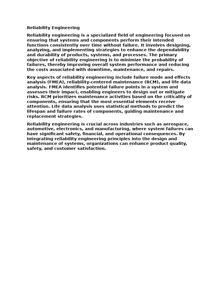 Reliability Engineering | PDF Reliability Engineering | PDF