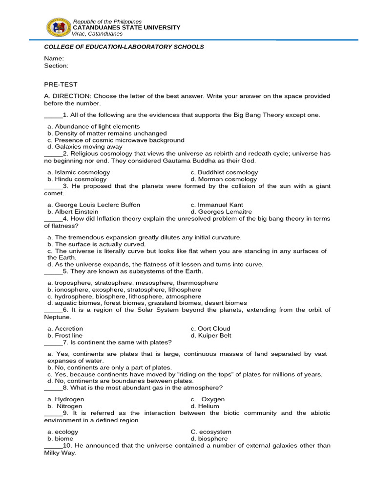 Pre Test Pdf